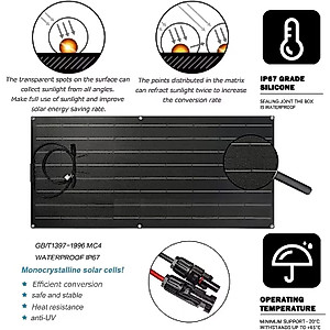 AQWSD 1000 Watt Solar Panel Kit, with 40A Charge Controller 2 × 500 Watt Flexible Monocrystalline Solar Panel for 12-24V Battery Charging Car Battery Camper RV Yacht Battery Boat