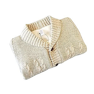 Baby Boys Girls Hoodie Sweaters Toddler Cardigan Warm Outerwear Winter Coat Beige