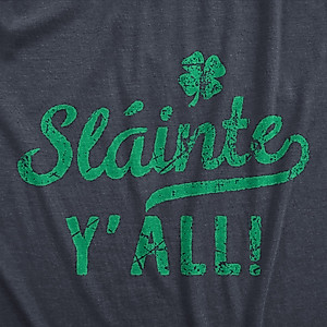 Mens Slainte Yall T Shirt Funny St Paddys Day Parade Good Health Toast Tee for Guys Mens Funny T Shirts Saint Patrick's Day T Shirt for Men Funny Drinking Navy - L