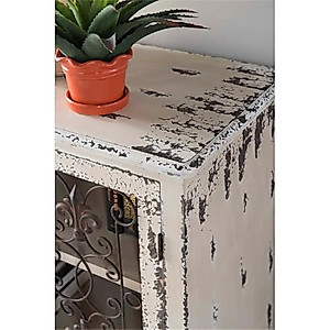 Powell Furniture 990-332 Parcel 2-Door 2-Drawer Console, White 30" L x 13.75" W x 25.5" H