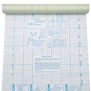 Yifely Green & White Checkered Pattern Tabletop Protect Paper Self-Adhesive Shelf Liner Coat Locker Decor 17.7 Inch by 9.8 Feet