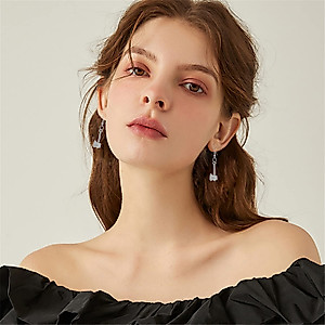 WUWEIJIAJIA 4 Pairs Unique Gothic Vintage Silver Axe Dangle Drop Earrings Sets for Women Statement (Silver)