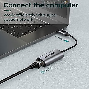 USB C to Ethernet Adapter, QGeeM Gigabit Ethernet to USB Type C, Thunderbolt 3/4 to RJ45 LAN Network Adapter Compatible for iPhone 15 Pro/max, MacBook Pro/Air, iPad Pro, Dell XPS etc