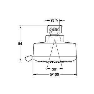 Grohe 27591001 Tempesta Cosmopolitan 100 2.5 GPM 4 Spray Shower Head, Starlight Chrome