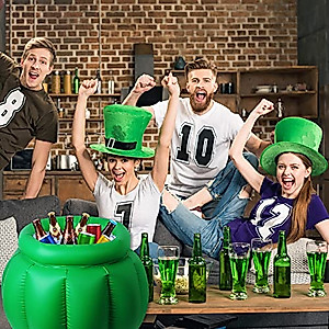 Large Halloween Inflatable Cauldron Drink Cooler Halloween Cooler for Drinks, Witch Cauldron Beverage Holders for Halloween Party Decoration Witch Party Supplies, 22x18 Inch (Green)