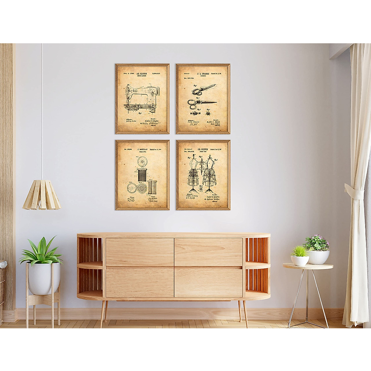 Sewing Patent Poster Set Sewing Room Art Craft Room Decor Sewing Machine Dressform Mannequin Seamstress Wall Decor Sewing Room Artworks Tailors Wall Art Gift For Sewer 8x10 Unframed Print Set