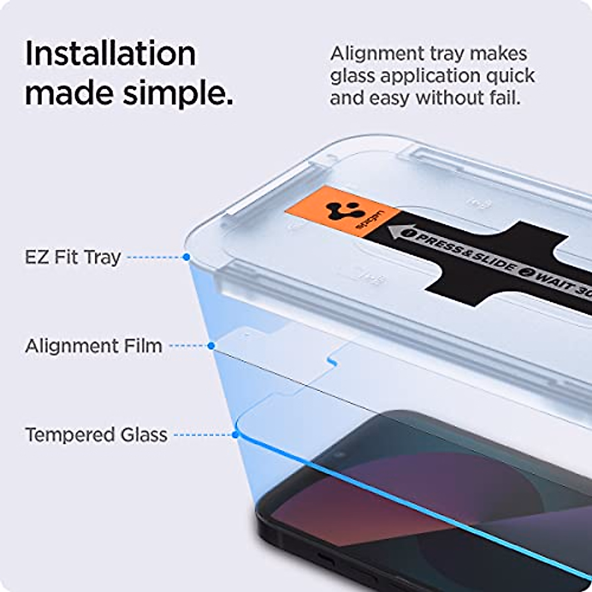 Spigen Tempered Glass Screen Protector [GlasTR EZ FIT] designed for iPhone 13 Mini [Case Friendly] - 2 Pack