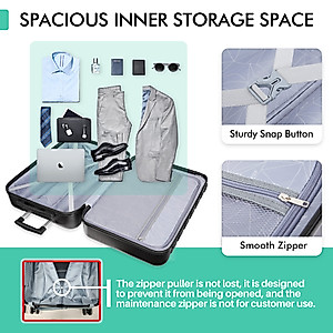 AnyZip Luggage Sets 3 Piece PC ABS Hardside Lightweight Suitcase with 4 Universal Wheels TSA Lock Carry On 20 24 28 Inch Black