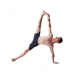 YOGA CROW Men's Swerve Yoga Training Shorts w/Non-Restrictive Inner Liner - 7" Inseam, Workout, Gym, Running, Training - Heather Grey/MD