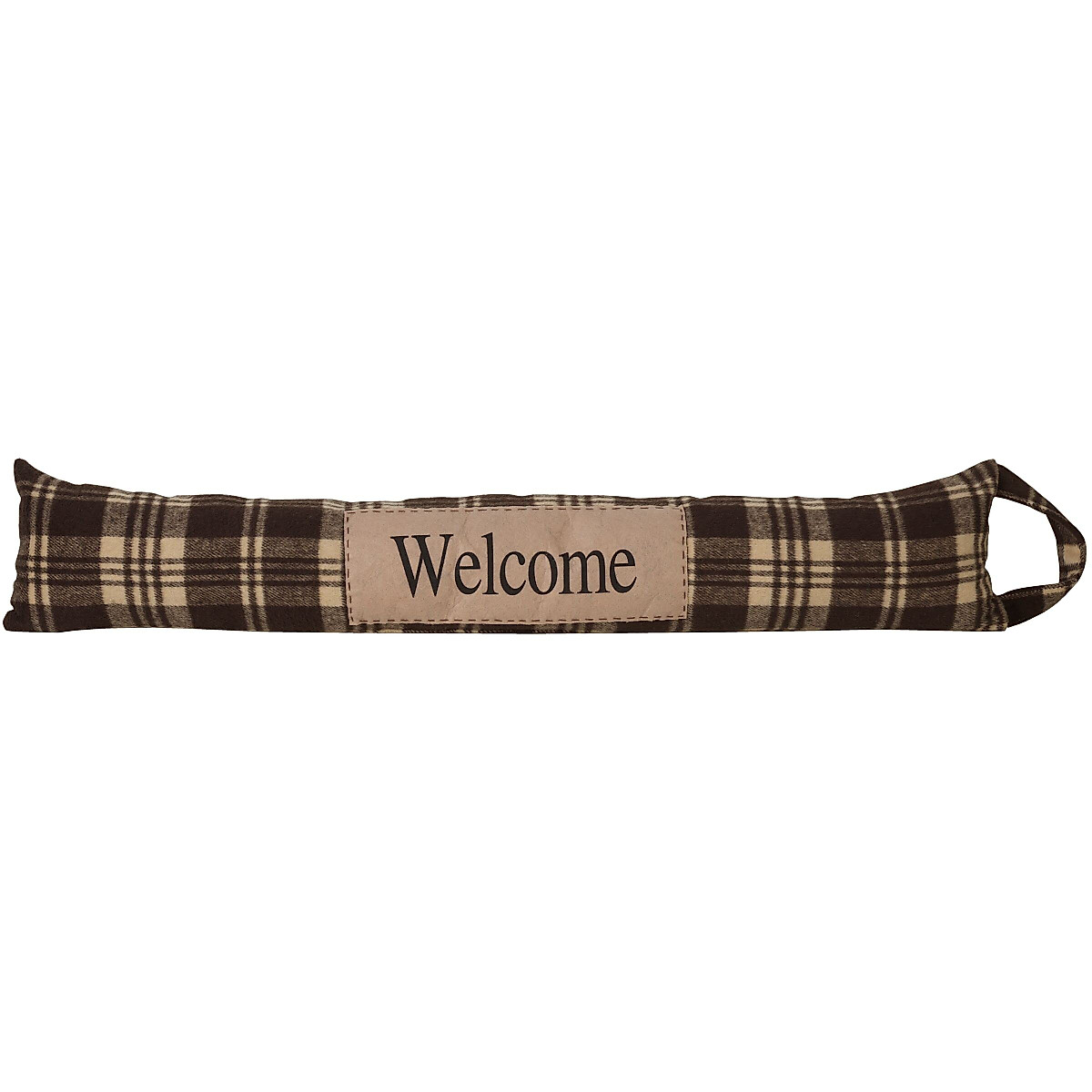 Elements 32.7x2.76x5.91 Inch Brown and Tan Plaid Welcome Fabric Draft Stopper