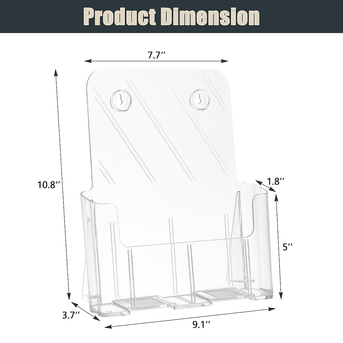 xydstay Acrylic Brochure Holder 8.5x11 Inches Slant Back Design, Clear Display Stand, Plastic Table Stand Sign Holder,Pamphlet Holder Flyer Holder, Acrylic Display Stand, Acrylic Table Signs Plastic
