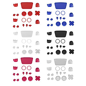 Yoidesu Game Controller Buttons, Replacement Buttons L2 R2 Full Buttons Set Replacement Repair Kit for Game Controller(Transparent White)