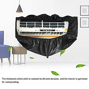 Air Conditioning Bag, Wall-Mounted Waterproof Air Conditioner Protector Bag Washing Cover for Home Office, Black