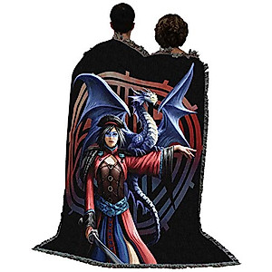 Pure Country Weavers Look to The East Dragon Blanket by Anne Stokes Age of Dragons Collection - Gift Fantasy Tapestry Throw Woven from Cotton - Made in The USA (72x54)