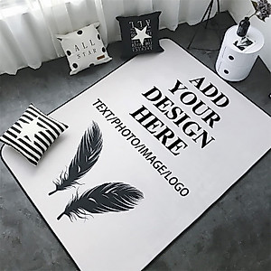 Custom Area Rug Personalized Carpet 60 x 39 inch Design Your Own Text Logo Image Door Mat for Home Decor Bedroom Garden Entry (Style 1, 60x39in)