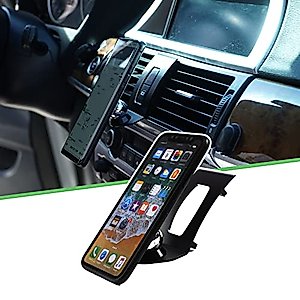 LLKUANG 360-Degree Rotary Cell Phone Holder Mobile Phone Mount for BMW X5 E70 X6 E71 E72 2008-2013 (Black)
