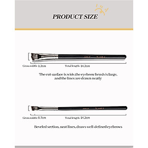 Ultra-Thin Angled Eyebrow Eyeliner Brush Set - 2Pcs Angled Precision Eye Brow Makeup Brush, Fine Point Eyeliner Brush, Cruelty-Free Synthetic Bristles Slanted Pro Eye Makeup Tool Kit, Gift for Women