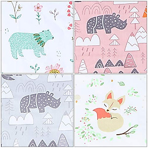 ARTIBETTER Quilted Fabric 25cm X 25cm Animal Cotton Fabric Bundles Fat Quarters Fabric Squares Precut Fabric Scraps Sewing Patchwork for Quilting DIY Scrapbooking 8pcs Quilt Fabric