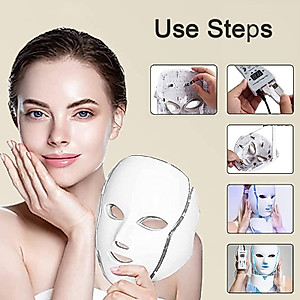 Led Face Mask, Farsaw 7 Colors Led Light Mask Beauty Machine