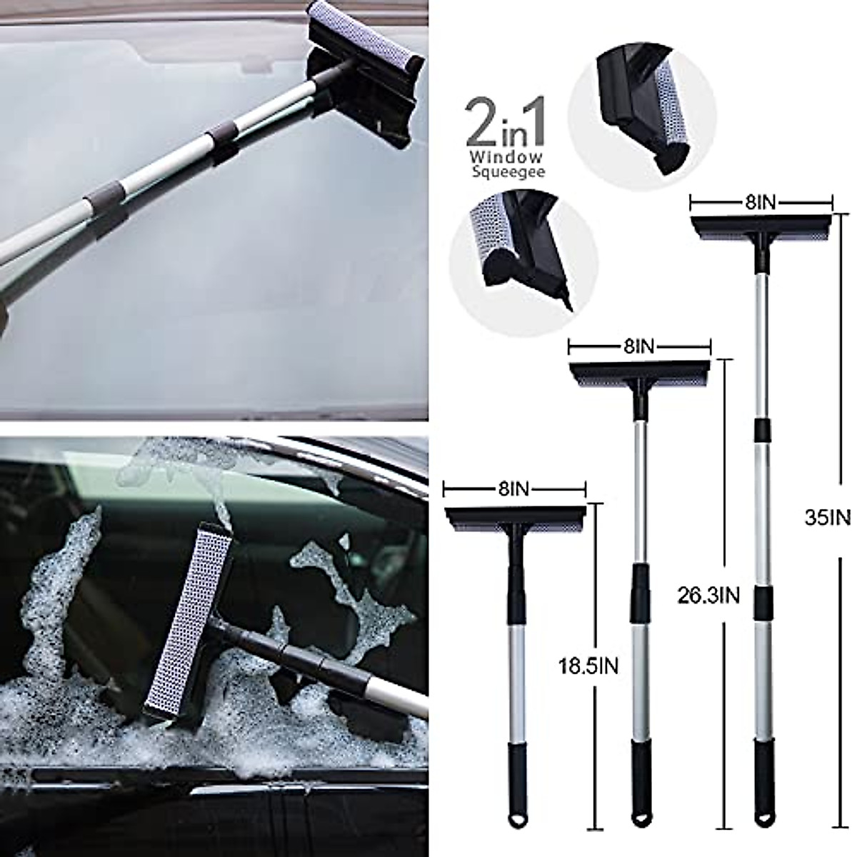 AUTODECO 24Pcs Car Wash Cleaning Tools Kit Car Detailing Set with Canvas Bag Pink Collapsible Bucket Larger Wash Mitt Towels Tire Brush Extendable Window Scraper Complete Interior Car Care Kit