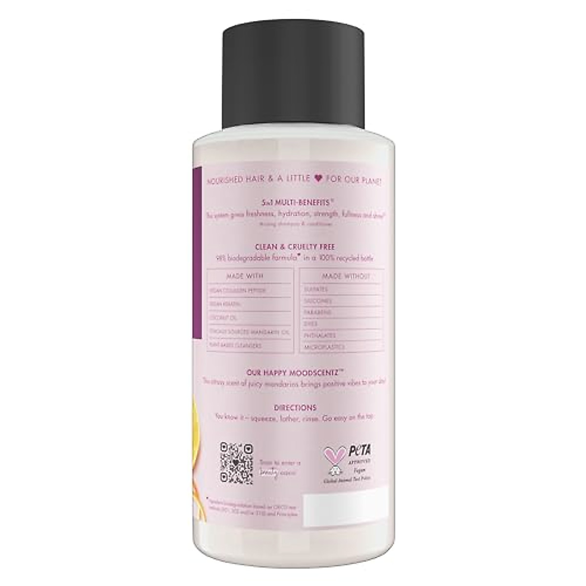 Love Beauty and Planet 5-in-1 Multi-Benefit Shampoo Vegan Keratin Collagen & Sun-Kissed Mandarin for a Deep Cleanse, Hydration, Strength, Fullness & Shine, 13.5 oz