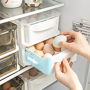 30 Grid Large Capacity Drawer Type Egg Holder, Household Egg Fresh Storage Box, Multi-Layer Chicken Egg Storage Container,Egg Drawer Box,White-Singlelayer