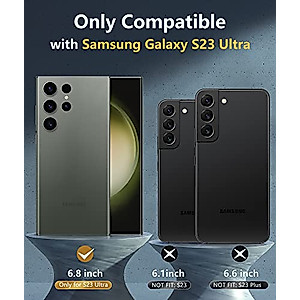 FNTCASE Samsung Galaxy S23-Ultra: Drop-Proof, Shockproof TPU Hybrid Slim Case with Screen Protector - Black