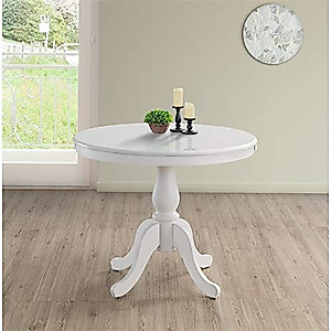 Carolina Classic Fairview 36" Round Pedestal Dining Table in White