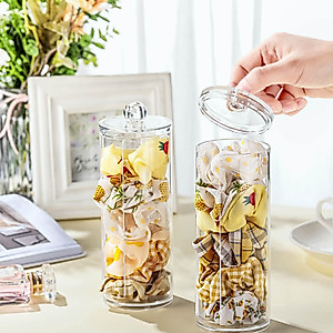 CHENGU 2 Pcs Christmas Acrylic Scrunchie Holder Organizer for Women 5.74 x 2.6 Inches Clear Scrunchie Holder Stand Hair Ties Organizer Scrunchie Storage Display for Xmas Hair Accessories Gift Holder