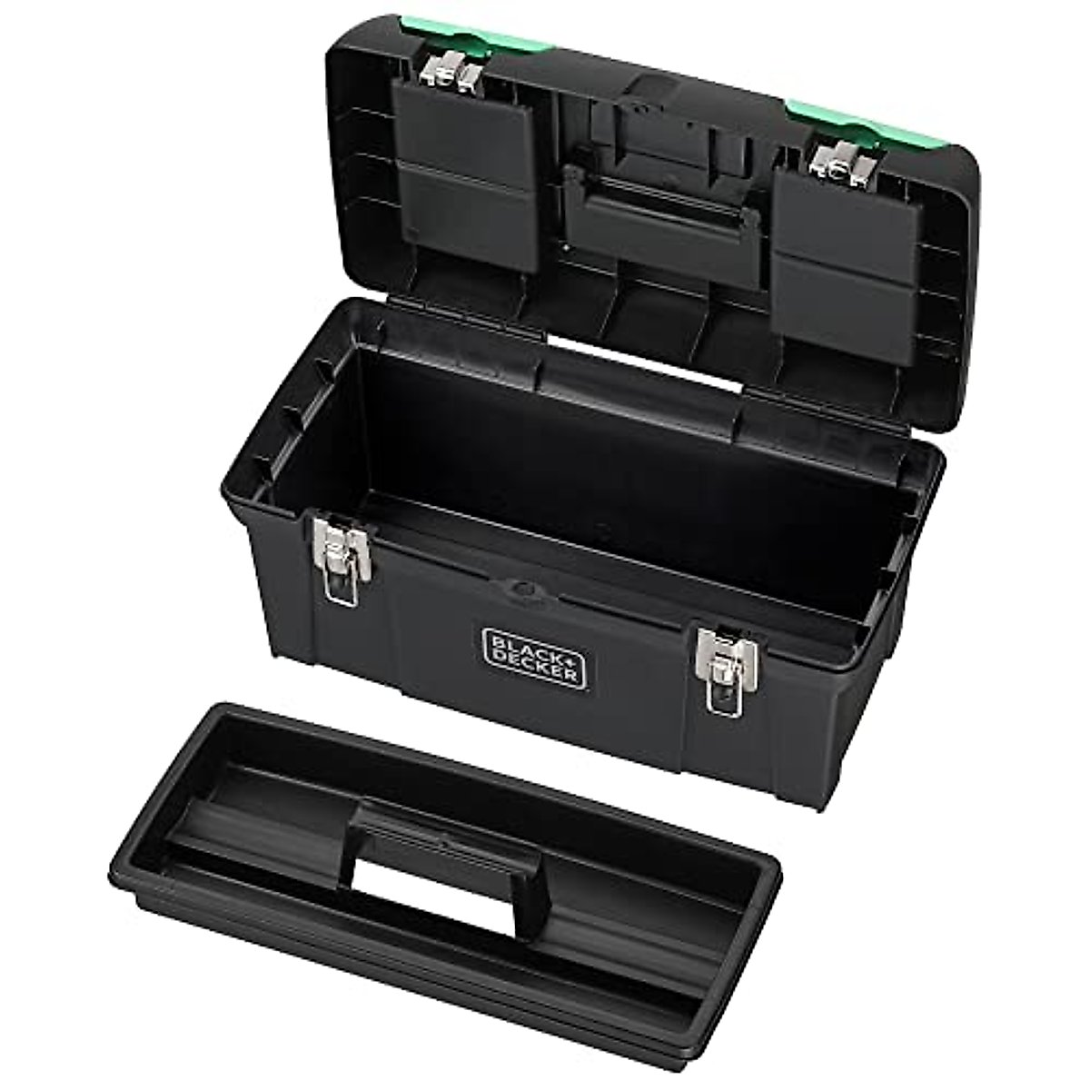 BLACK+DECKER reviva Toolbox Organizer, 19” with Built-In Lock, Made from Recycled Materials, For on the Go Use(REVST19129FF)