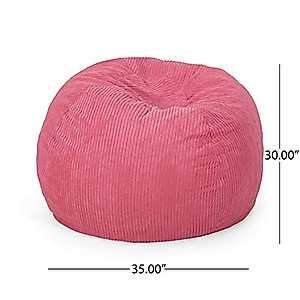 Christopher Knight Home Samantha 3 Foot Beanbag, Pink Rose