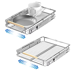 2Pack Pull Out Cabinet Organizer, 12.2~17.9" W x 22.5" D Expandable Pull Out Shelves for Kitchen Cabinets, Heavy Duty Slide Out Pantry Shelves Sliding Shelf for Home Kitchen,Under Sink,Wardrobe