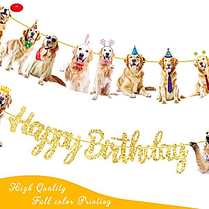 Golden Retriever Birthday Decorations 3Pcs Golden Retriever Birthday Party Banners Dog Birthday Decorations Puppy Dog Party Banners for Dog Birthday Party Supplies