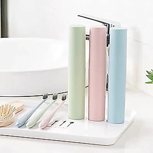 ZNREUHA Travel Toothbrush Case, Portable Toothbrush Holder for Slim Toothbrush, 3 Pack Travel Case Holder for Holiday Business Camping