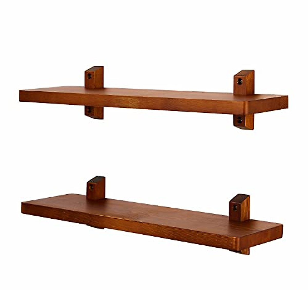 Bielebbi Floating Shelves, Wall Shelf, Shelves for Wall Storage, Solid Wood Shelf L23.4xW5.9 Set of 2, Rustic Wood Wall Shelves for Bedroom, Living Room, Bathroom, Kitchen, Office and More…