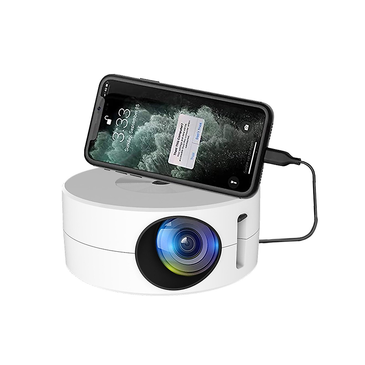 Mini Bluetooth Projector, Projector.YT200 LED Mobile Video Mini Projector Home Theater Media Player Kids Gift Cinema Wired Same Screen Projector For Iphone Android