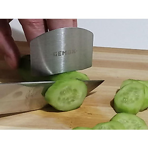GEMOX Stainless Steel Finger Guard for Slicing - Cutting Protector to Avoid Accidents when Chopping and Kitchen Safe Chop Cut Tool