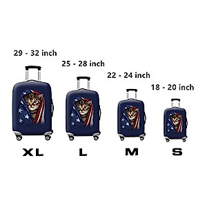 WUJIAONIAO Travel Luggage Cover Spandex Suitcase Protector Washable Baggage Covers (L (for 25-28 inch luggage), Go Travel)