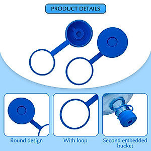 EBOS 3 and 5 Gallon Water Jug Cap, Reusable Water Bottle Cap, 55mm Silicone Non Spill Replacement Cap, Anti Splash Water Bottles and Water Dispenser Caps (3), 5G-111