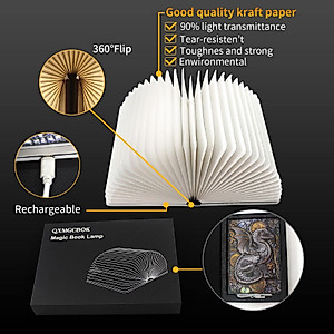 QXMGCBOK Dragon Night Light, 3D Embossed Folding Book Lamp, Dragon Gifts for Book Lovers (Flying Dragon Book Lamp)