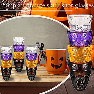 Yaure Joy 16 Pcs Halloween Skull Shot Glasses Unbreakable Plastic Halloween Cups for Halloween Skull Party Favor Halloween Party Decoration 1.86 oz/ 55 ml