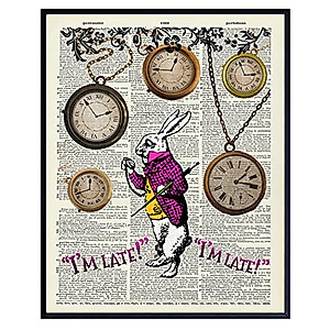 Alice Wonderland Decor - Alice Wonderland Gift - Room, Home or Party Decorations - Art Poster for Boy, Girl Kids Bedroom - Gift for Walt Fans - 8x10 Photo print Wall Art Picture