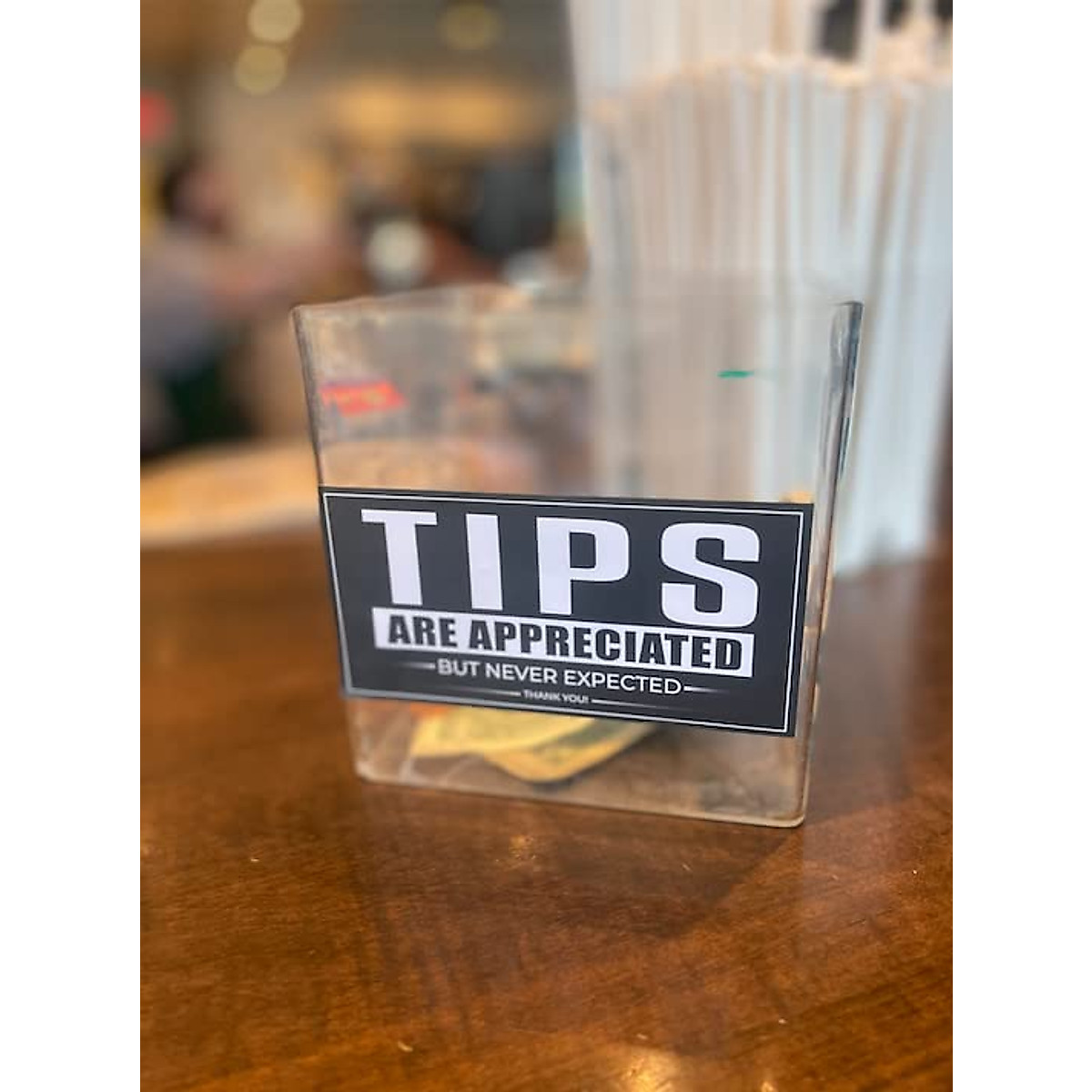 The.UniqueGift.Shop 2- Pack 5x2.5in Tips are Appreciated But Never Expected Thank You Sticker (Black, 2)