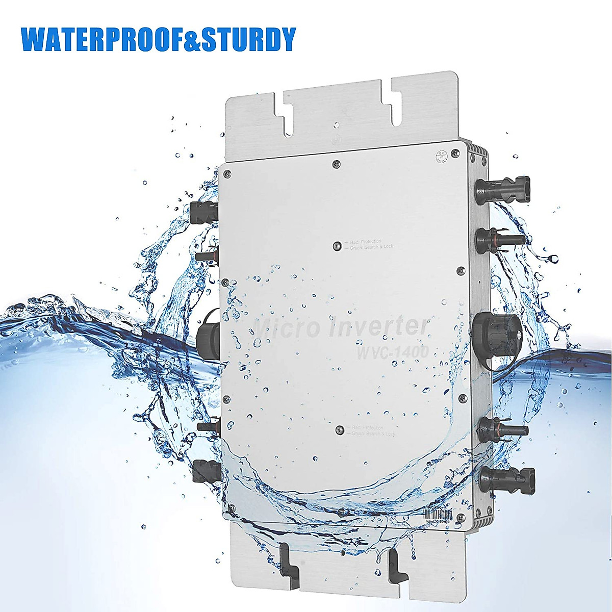 1400W Solar Grid Tie Inverter Microinverter Waterproof Self Cooling 120V/110VAC Output Mirco Inverter Automatic Identification Power Inverters