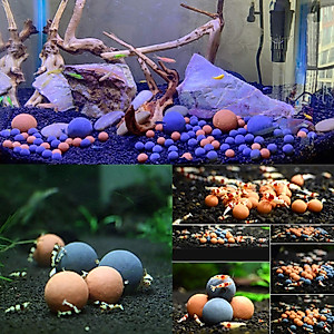 MEIMEI Tourmaline Balls for Betta Fish Tank Accessories.Shrimp Mineral Freshwater Aquarium Tank.Mineral Supplement Substrate.Decorate Fish Bowl Balls,Snail,Betta Fish Goldfish Food,Live Shrimp Food.