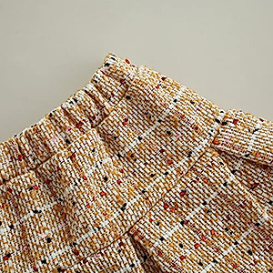 Santikisler Kids Toddler Skirt Outfits Baby Girl Long Sleeve Blouse Tweed Vest Tartan Plaid Skirt Set 3 Piece Fall Winter (White Plaid, 2-3T)