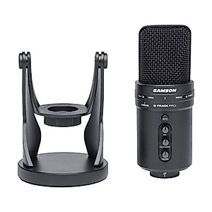Samson G-Track Pro USB 24-bit Studio Condenser Mic with Audio Interface with The G-Track Pro Pop Filter and Cleaning Cloth - Top-Value Microphone Bundle
