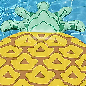 Swimline 90649 Giant 88" Inflatable Tropical Pineapple Swimming Pool Float, Lake Water Raft Lounger with Headrest for 1-2 People, Yellow (6 Pack)