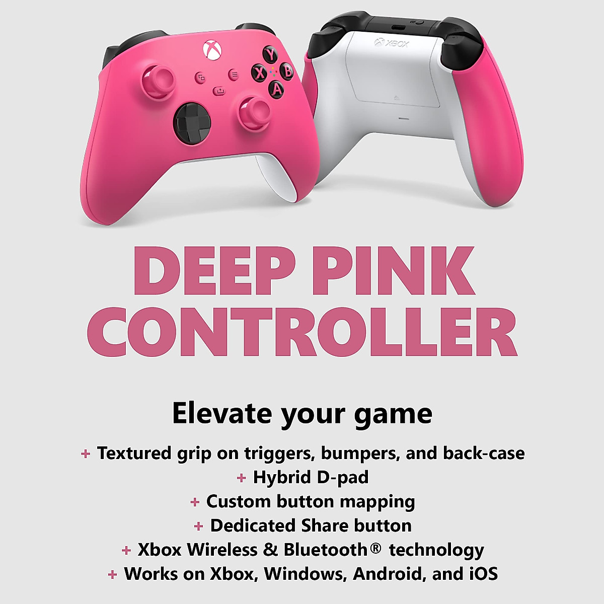 Xbox Core Wireless Controller – Deep Pink (Renewed Premium)