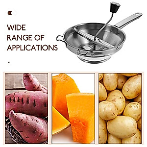 DOITOOL Food Mill Stainless Steel, Food Mill for Tomato Sauce, Applesauce, Puree, Mashed Potatoes, Jams, Food (Silver)